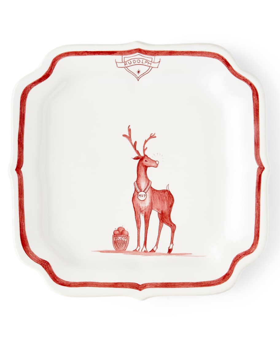 Juliska Country Estate Ruby Reindeer Games Rudolph Party Plate | Horchow