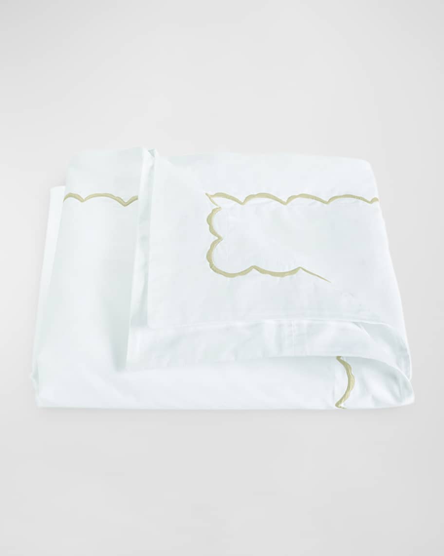 Matouk Scallops Embroidered Duvet Cover, FULL-QUEEN | Horchow
