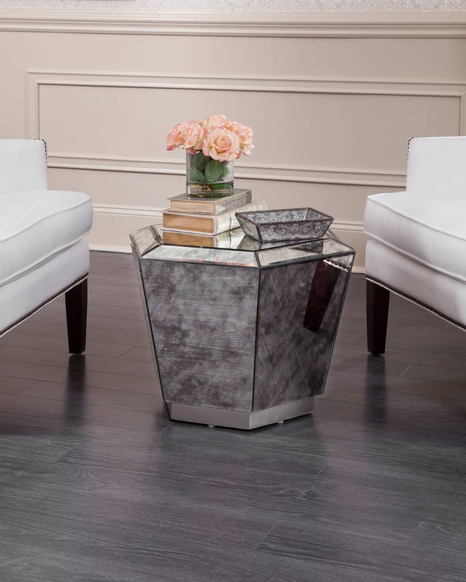 Marcell Antiqued Mirrored Bunching Coffee Table