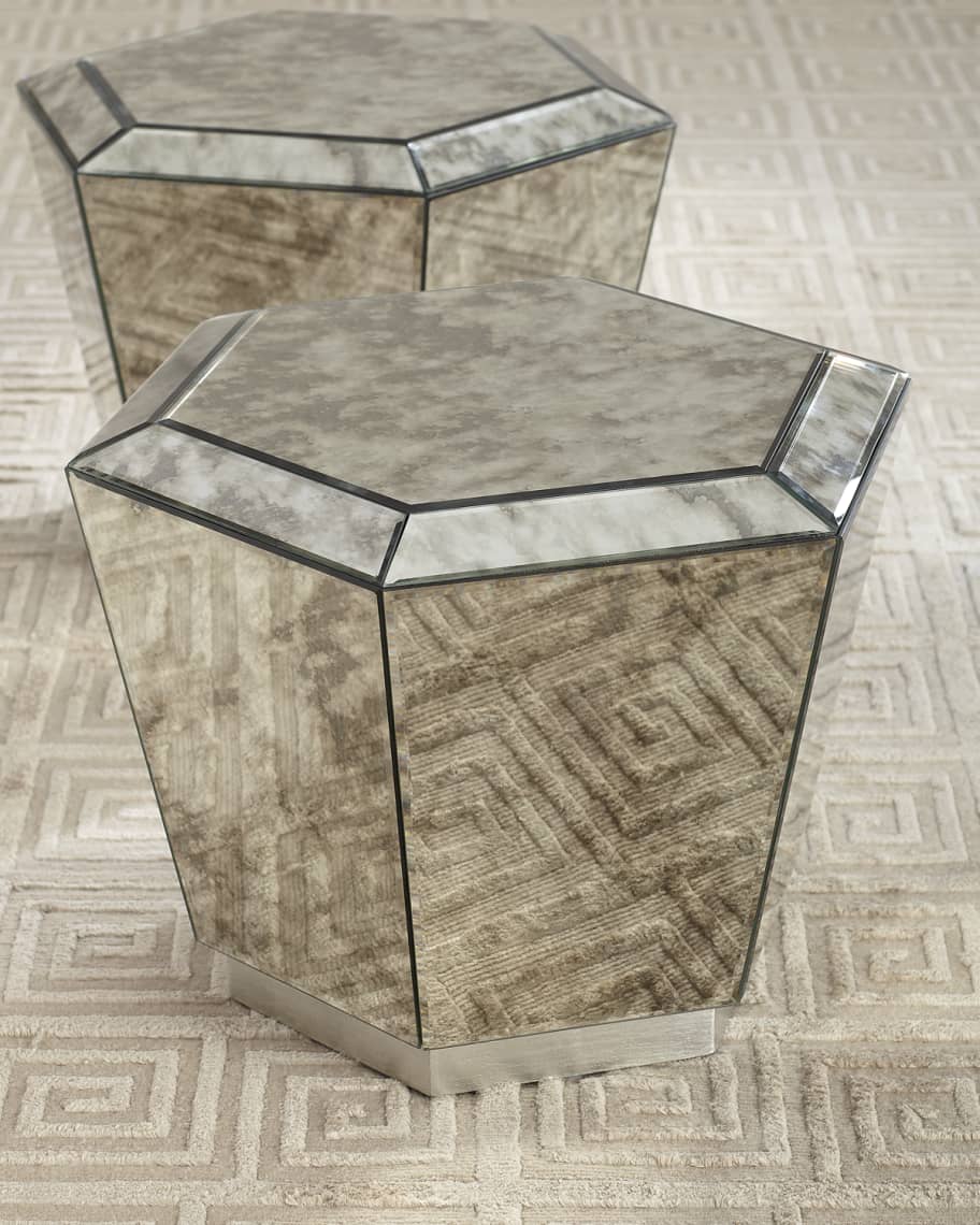 Marcell Antiqued Mirrored Bunching Coffee Table