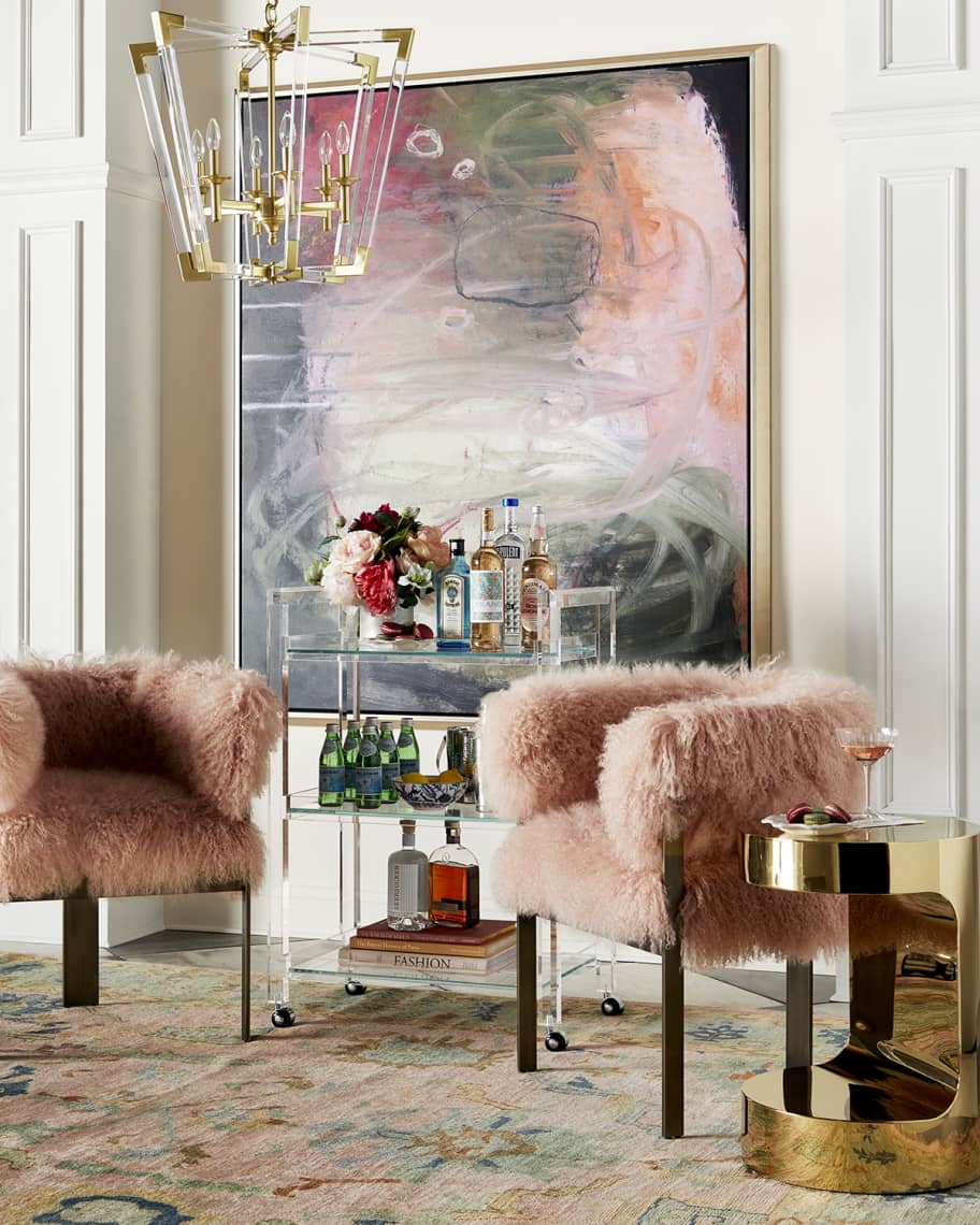 Interlude Home Darcy Blush Sheepskin Chair