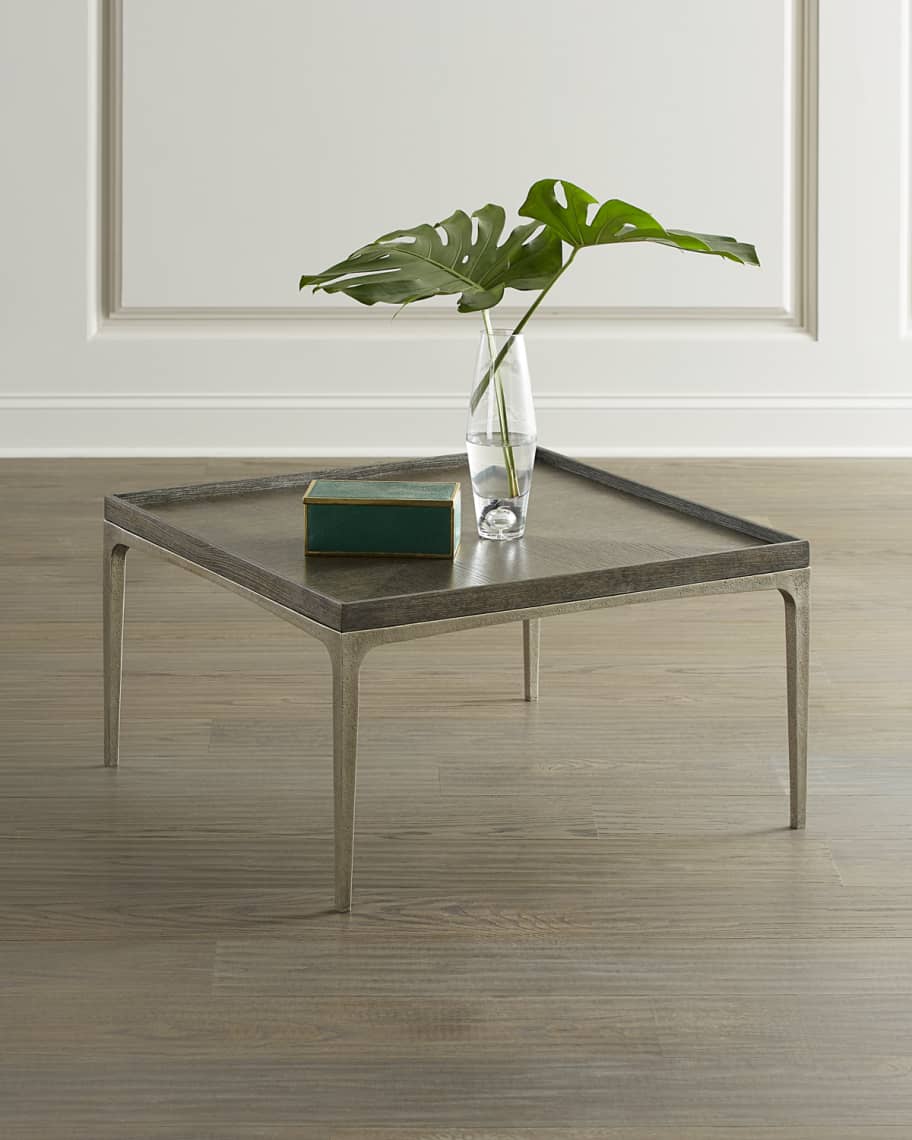 Bernhardt Interiors Strata Cerused Charcoal Square Coffee Table | Horchow