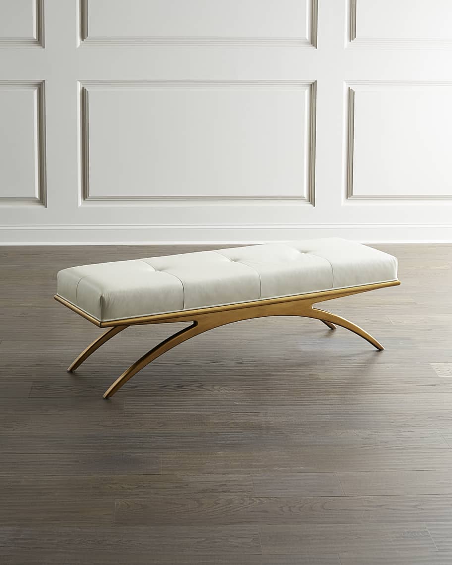 John-Richard Collection Euclidean Leather Bench | Horchow John-Richard Collection Euclidean Leather Bench | Horchow