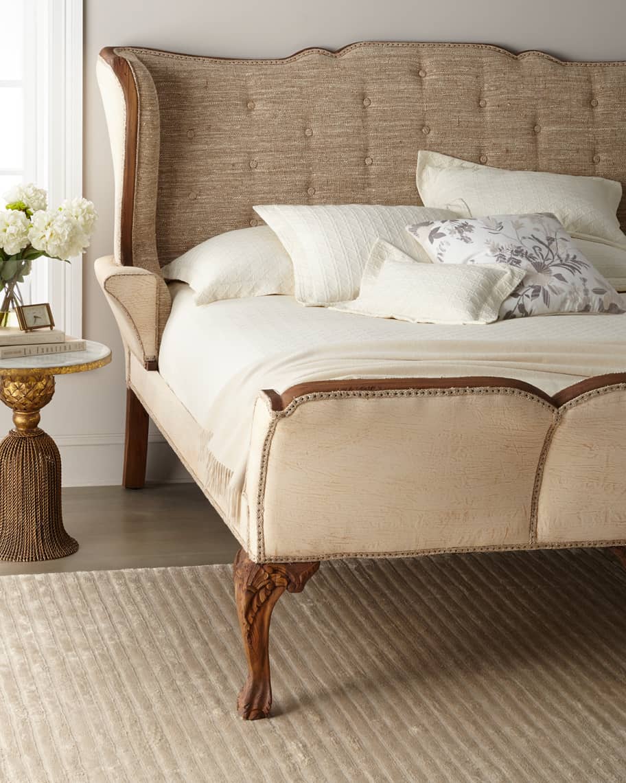 Jalen Button-Tufted King Sleigh Bed