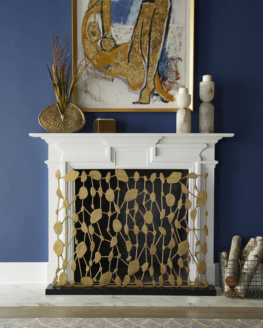 brutalist fireplace screen