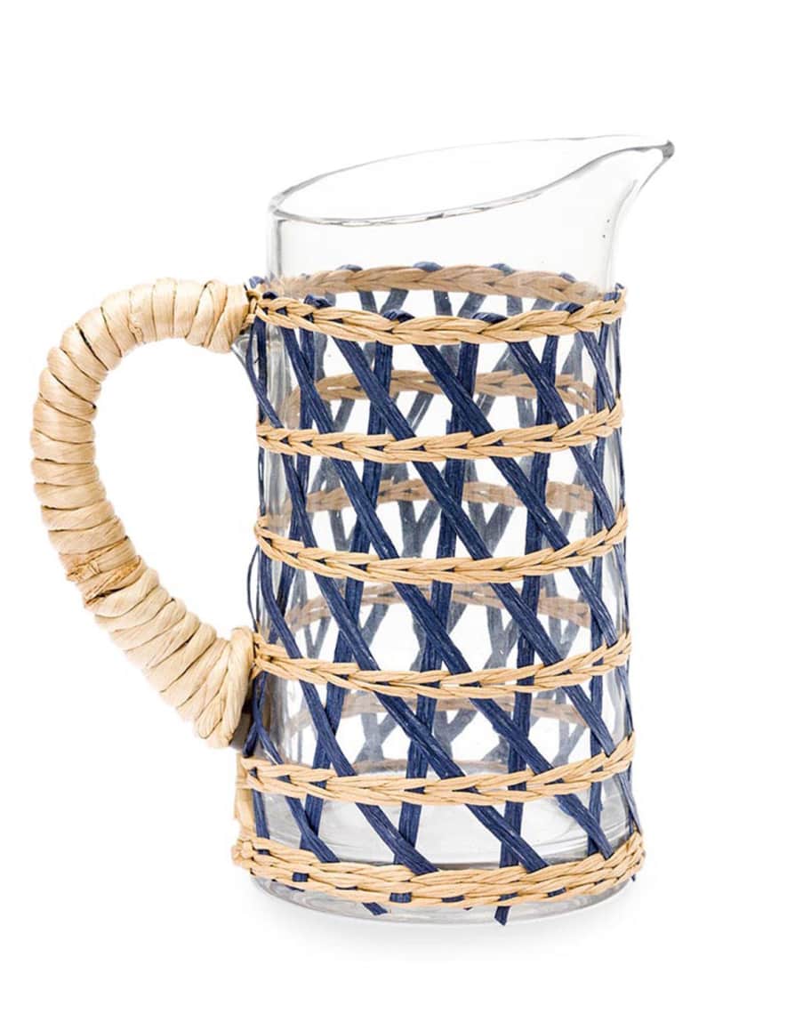 Amanda Lindroth Blue Seagrass Wrapped Pitcher, Small | Horchow