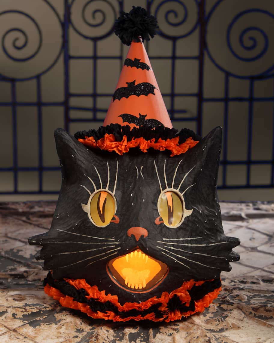 Bethany Lowe Sassy Cat Lantern | Horchow