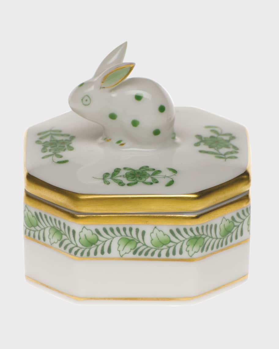 Herend Chinese Bouquet Green Petite Octagonal Bunny Box | Horchow