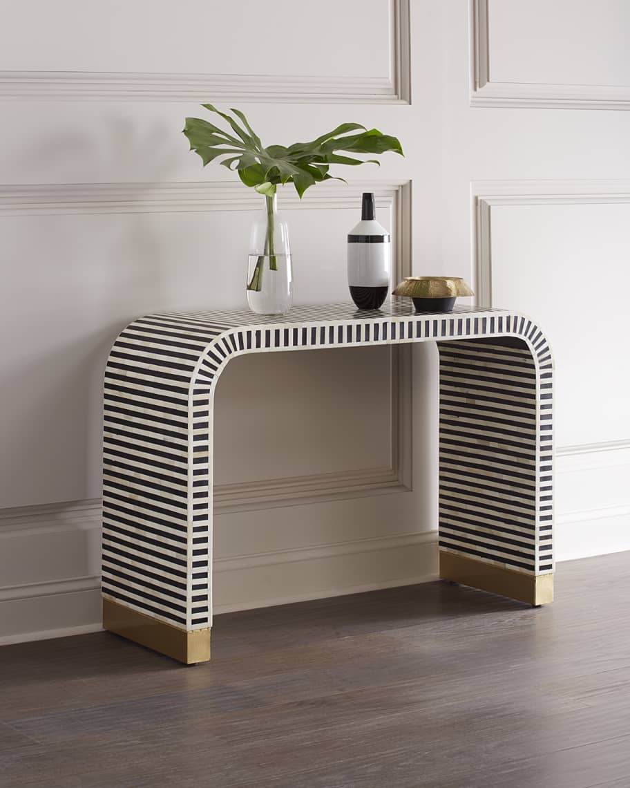 Interlude Home Beacon Bone Inlay Console Table