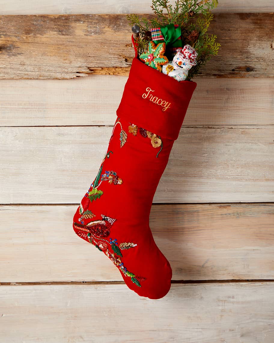 Exclusive Cardinal Stocking, Plain Cuff | Horchow