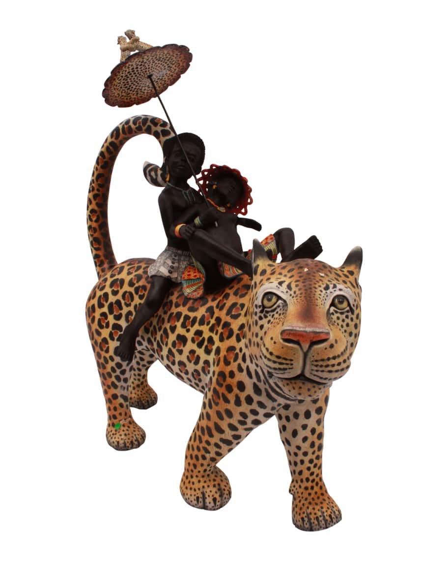 Ardmore Ceramic Art Leopard Rider Decoration | Horchow