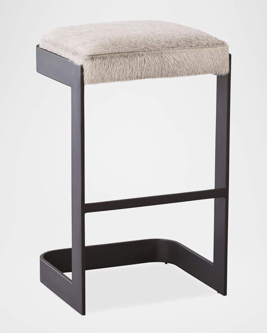 Global Views Regan Hairhide Bar Stool, 30" | Horchow