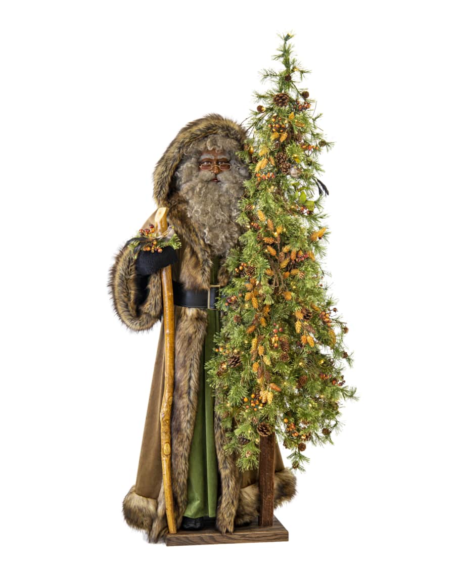 Ditz Designs By The Hen House 57" Holiday Hops Black Santa | Horchow