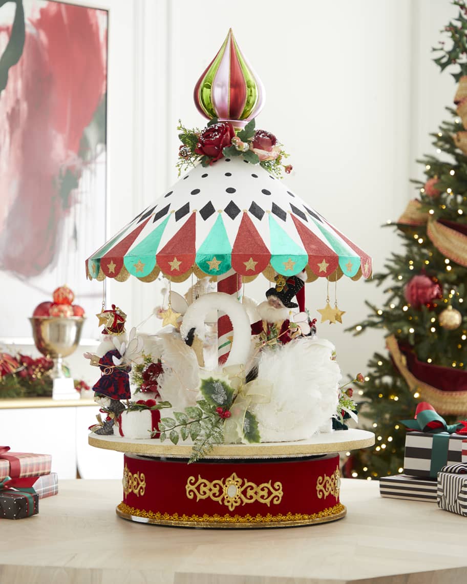 Mark Roberts Swan Carousel with Fairies | Horchow