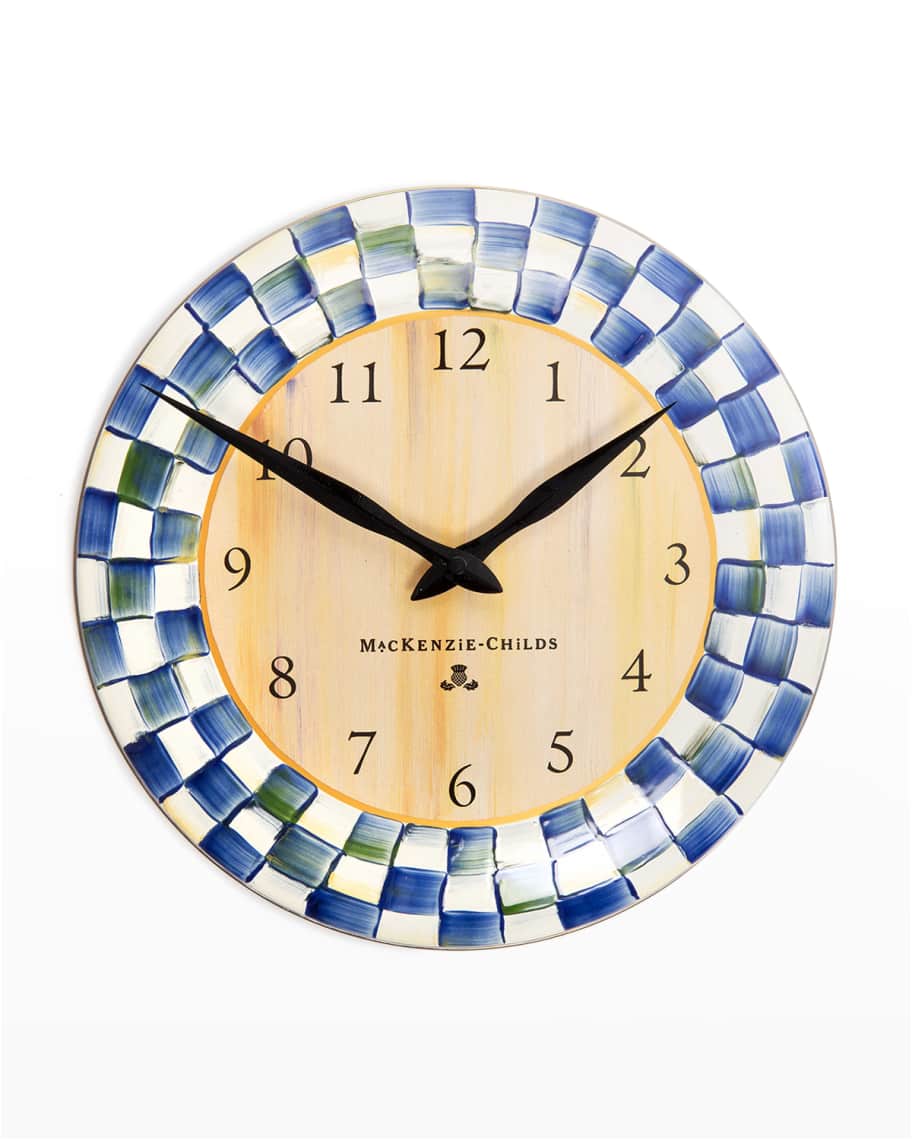 MacKenzie-Childs Royal Check Enamel Clock