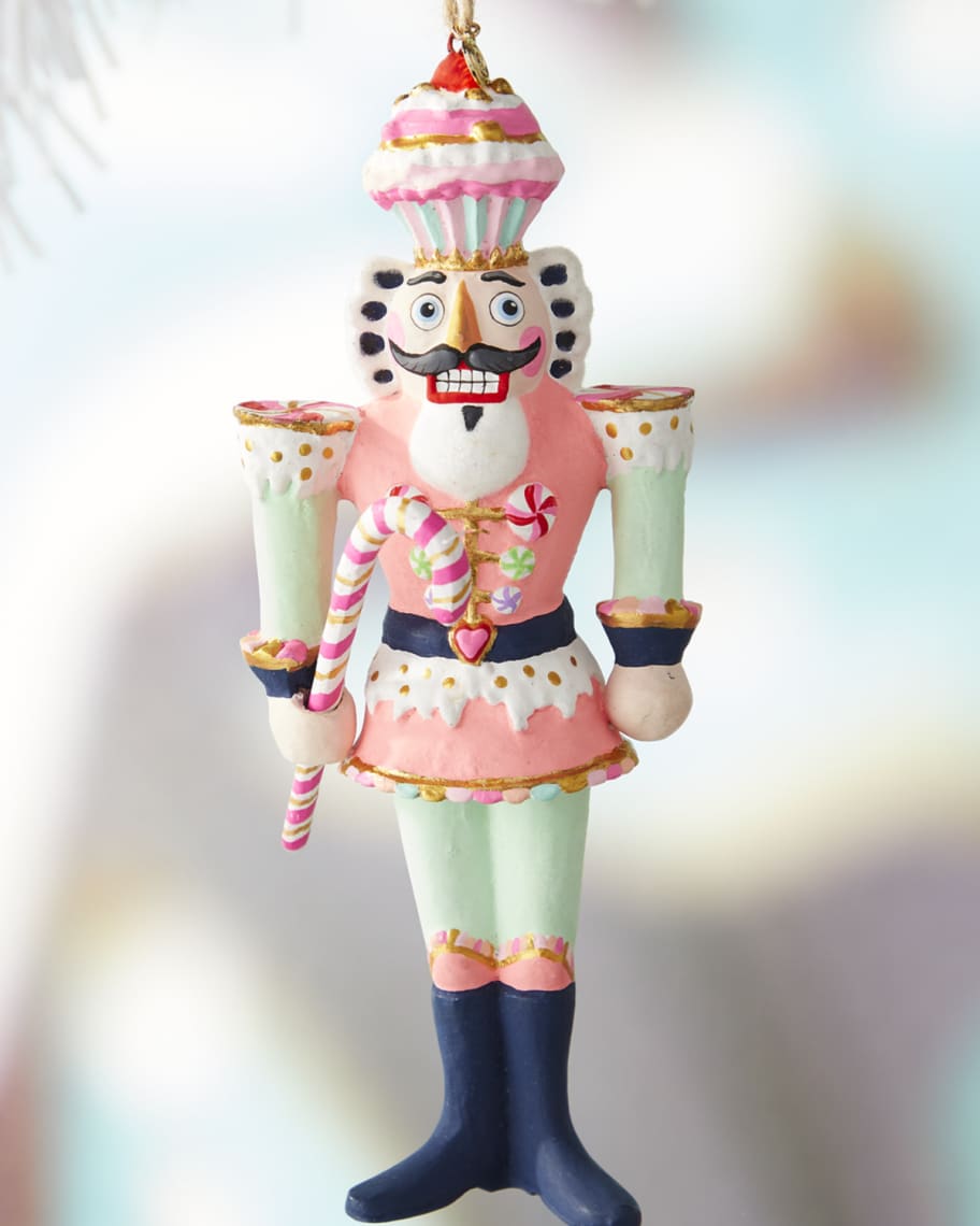 Glitterville Gold Colonel Cupcake Ornament | Horchow