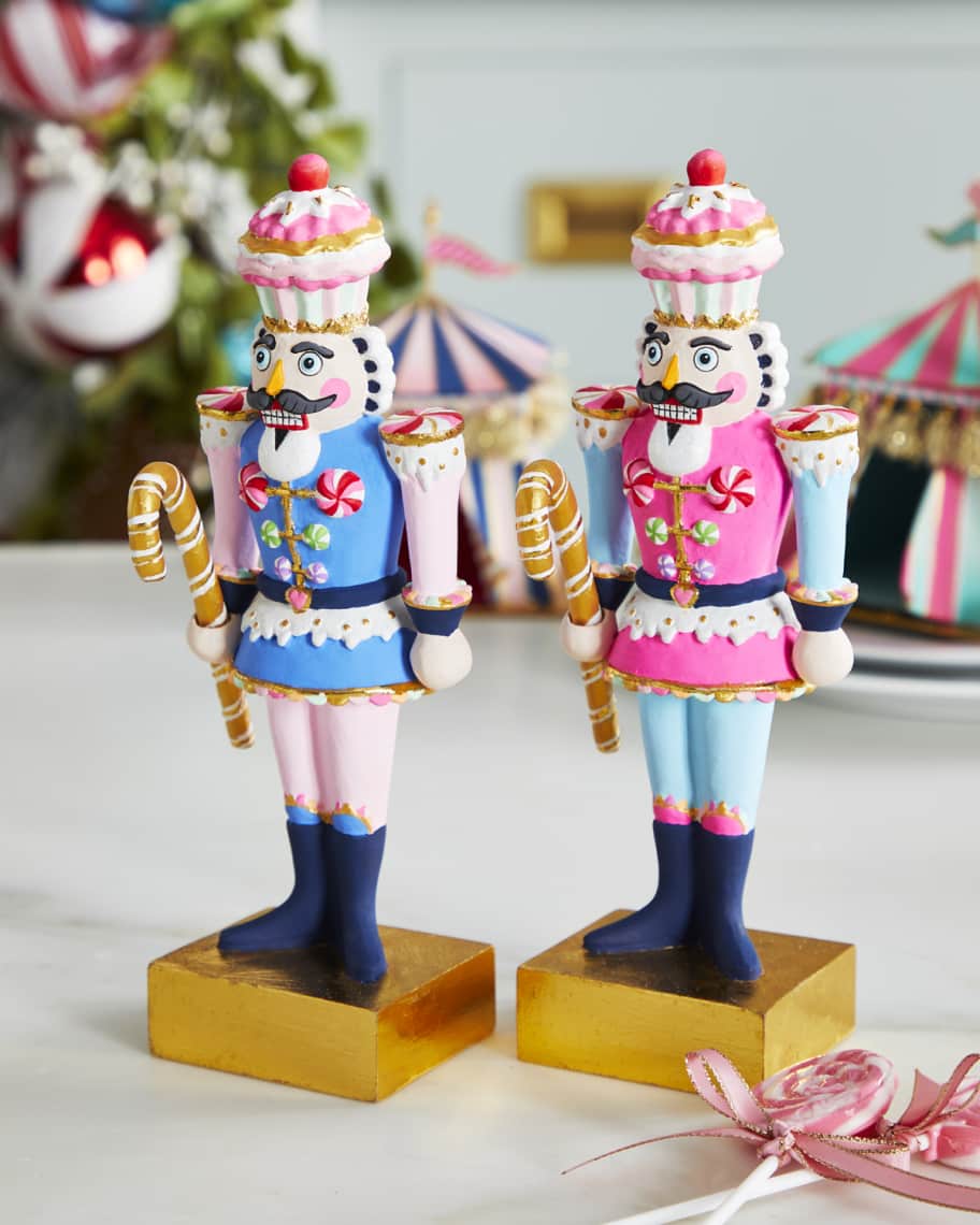 Glitterville Rainbow Colonel Cupcake Christmas Decor, Set of 2 | Horchow