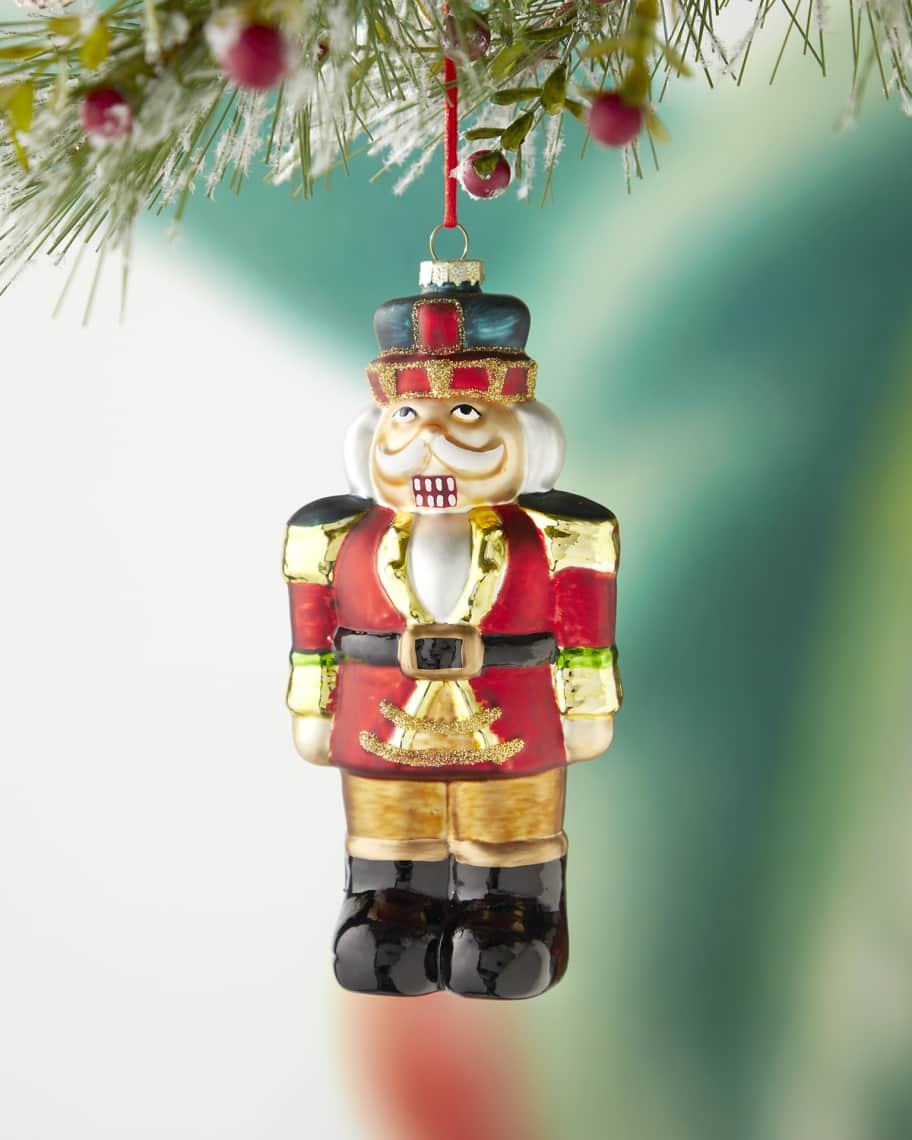 Jim Marvin Glass Nutcracker 7 Christmas Ornament | Horchow