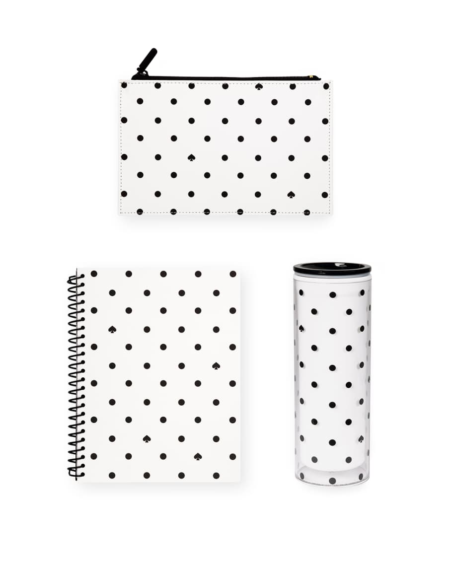 kate spade new york Black Spade Dot Desk Set | Horchow