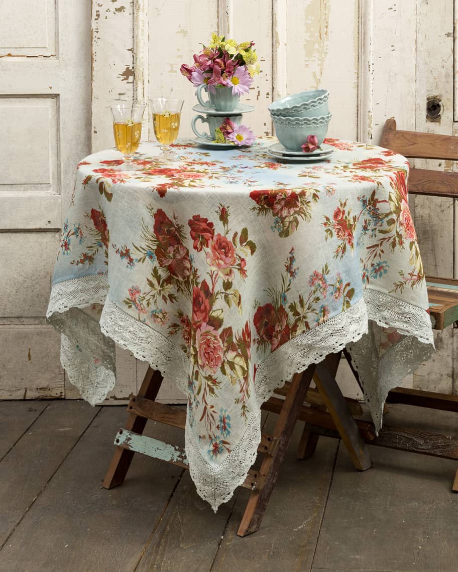 April Cornell Heirloom Rose Linen Dining Cloth | Horchow