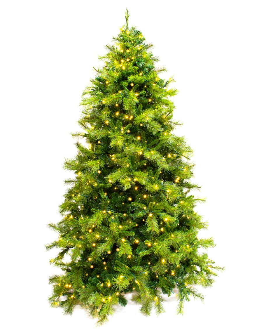Barcana 7.5' Mixed Pine Prelit Glow Warm White LED Christmas Tree | Horchow