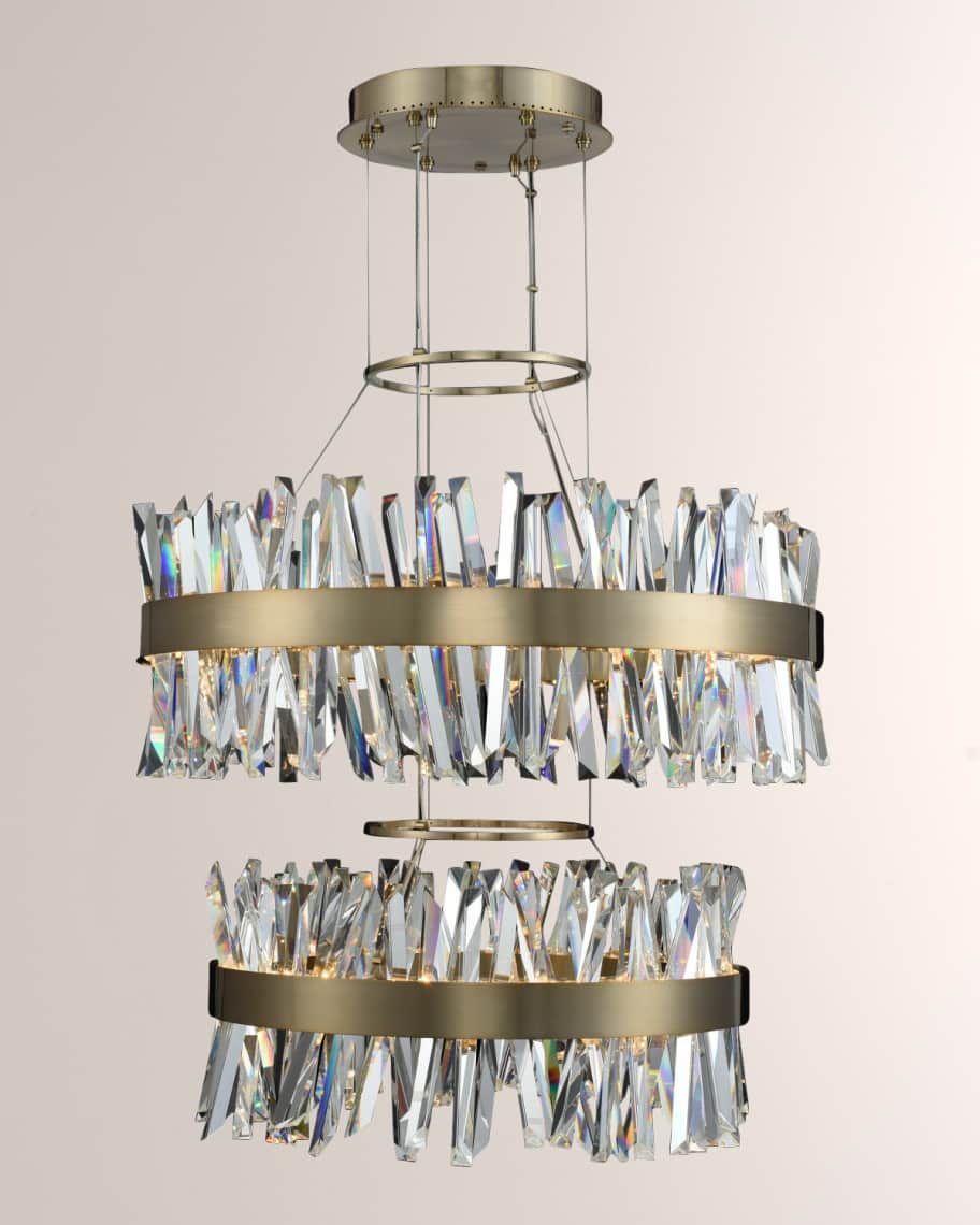 Allegri Crystal by Kalco Lighting Glacier 25 + 32" 2 Tier LED Round ...