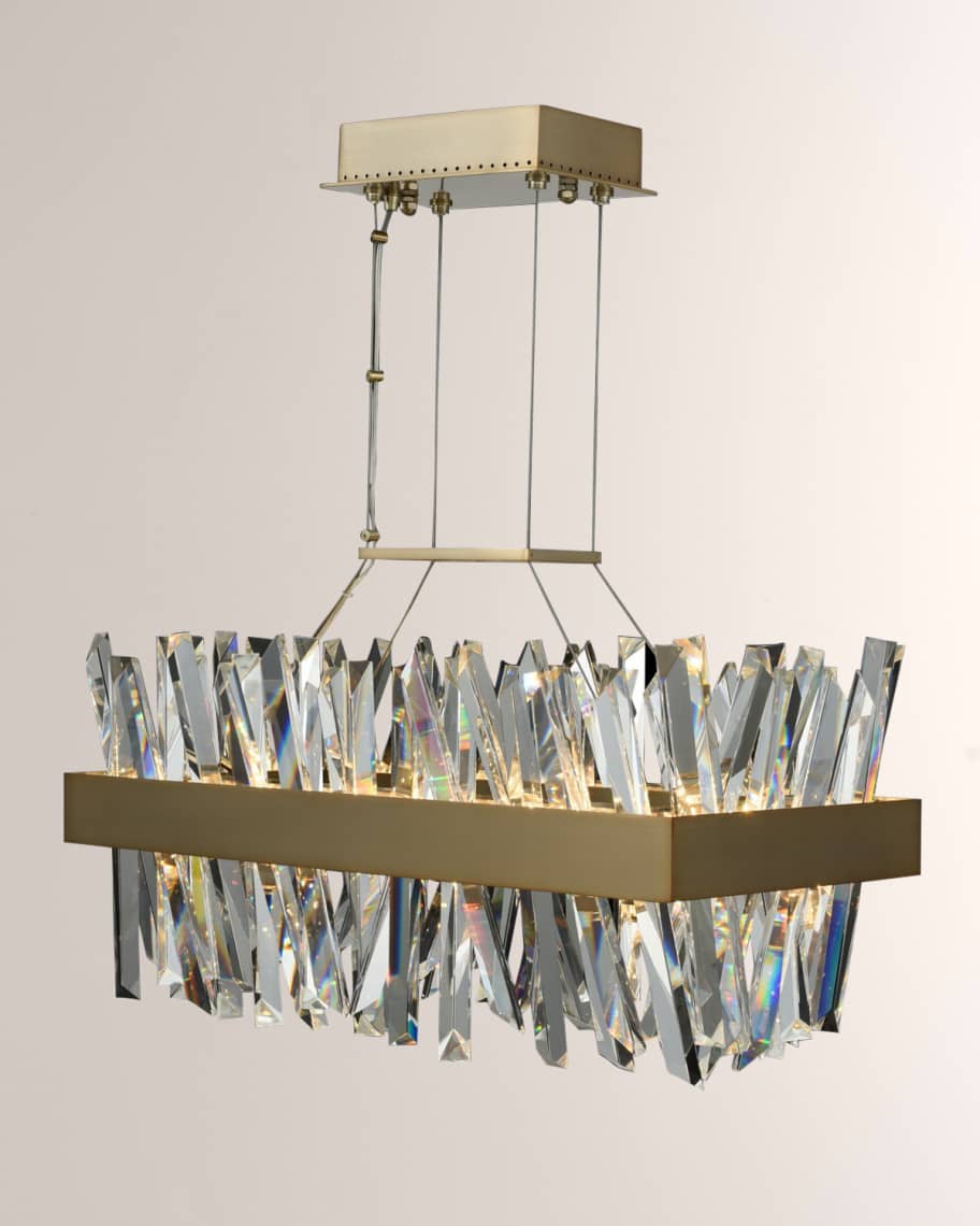 Allegri Crystal by Kalco Lighting Glacier 26" LED Rectangular Island ...