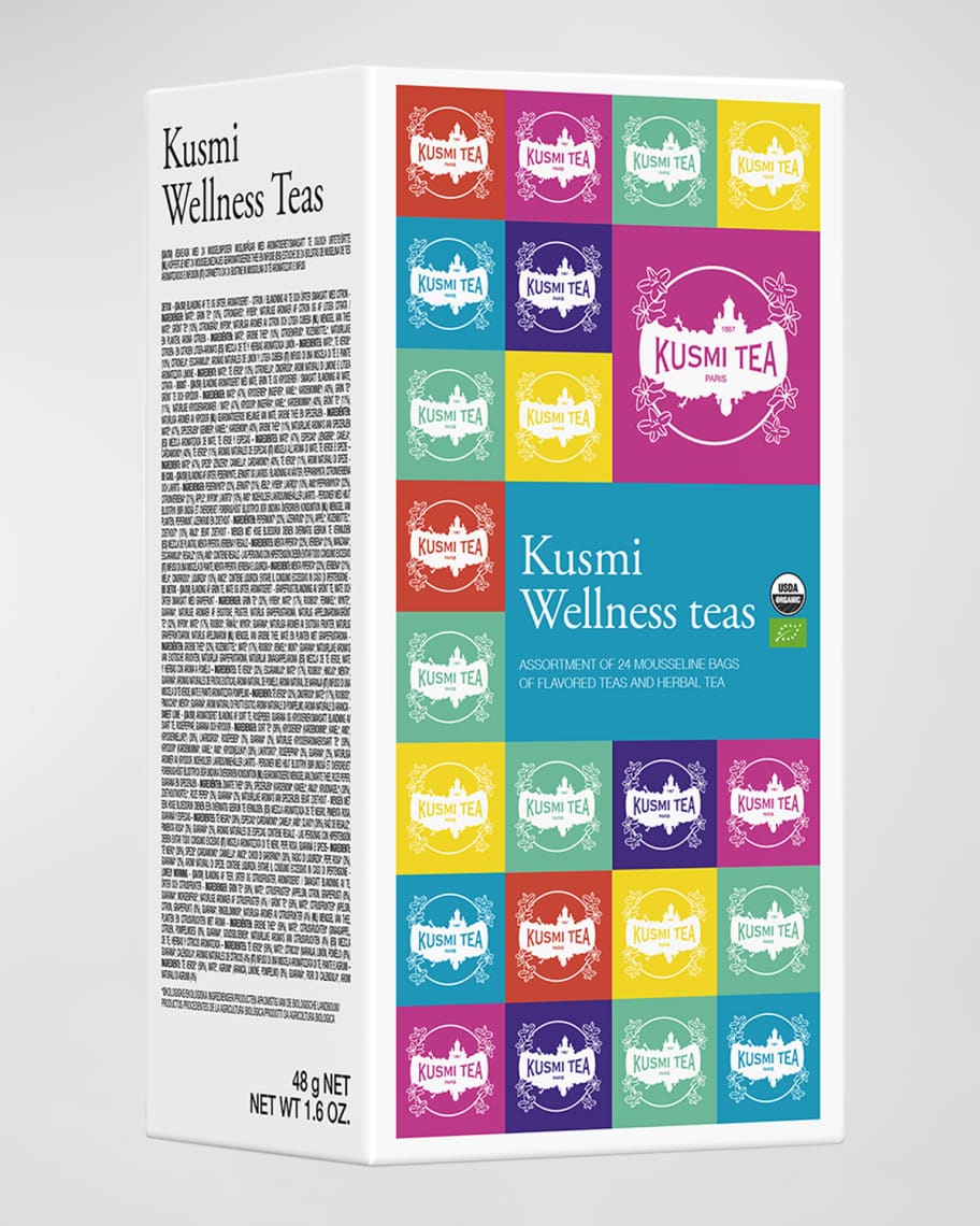 Kusmi Tea Wellness Teas Assortment - 24 Enveloped Organic Tea Bags (1 ...