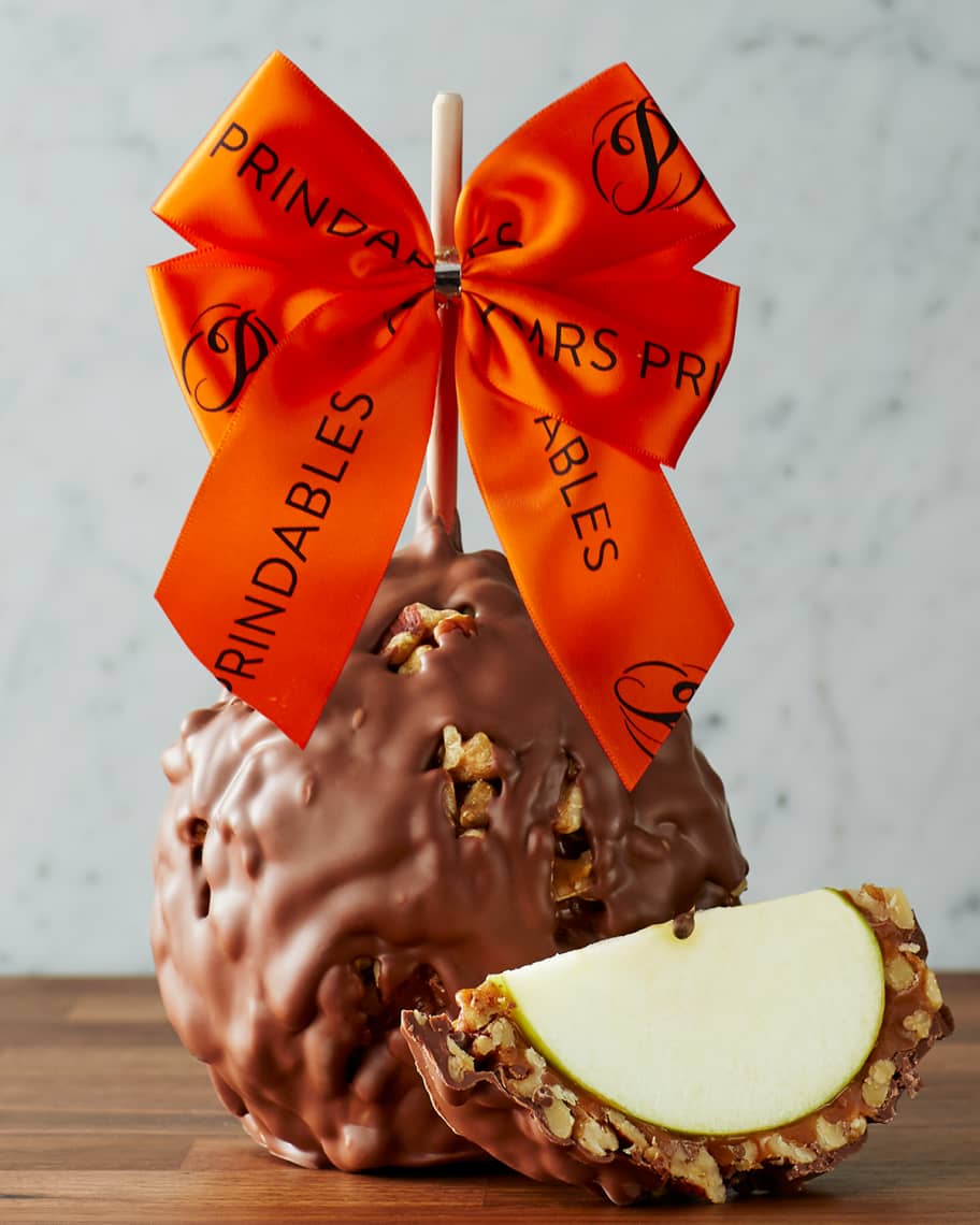 Mrs Prindable's Milk Chocolate Walnut Autumn Ribbon Jumbo Caramel Apple ...