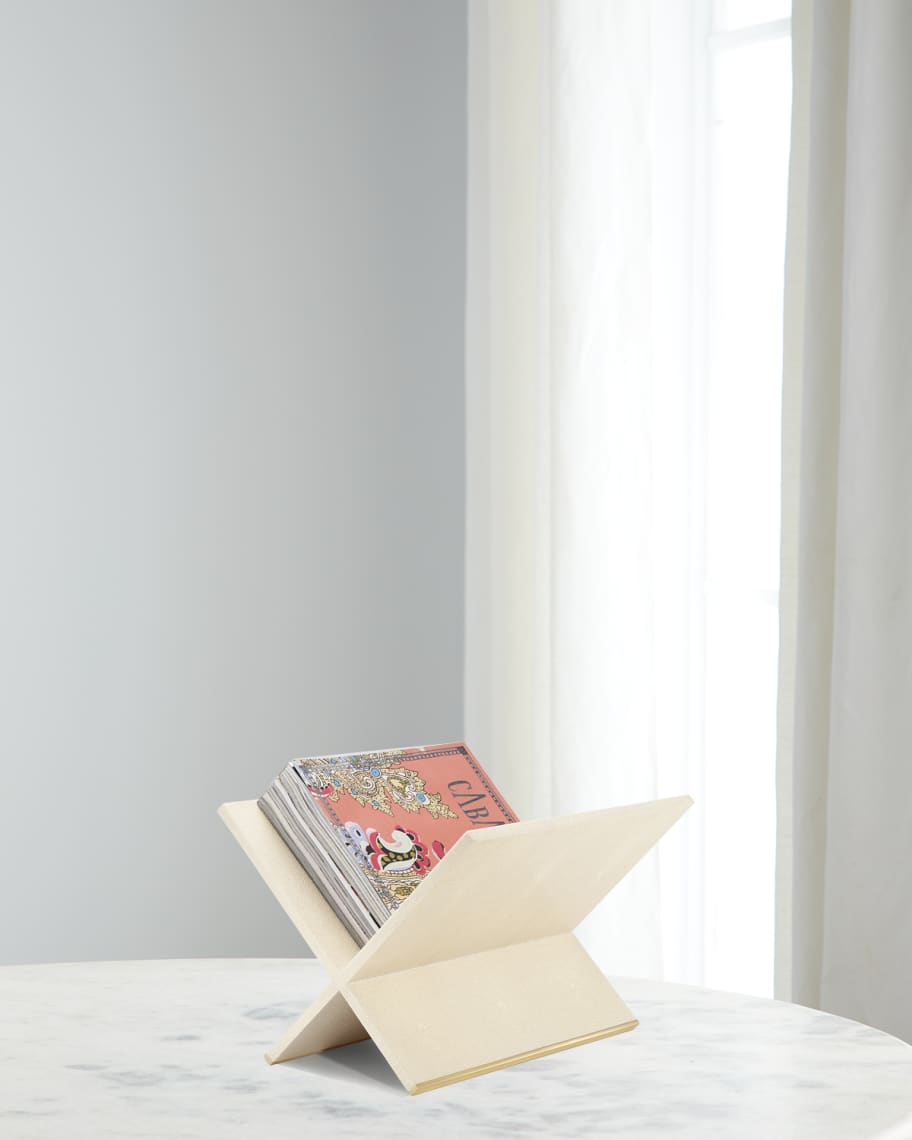 AERIN Faux Shagreen-Embossed Magazine Rack | Horchow