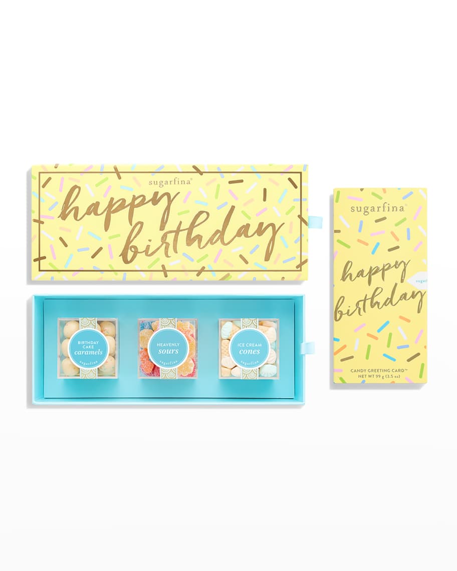 Sugarfina Happy Birthday 3-Piece Candy Bento Box and 2-Piece Greeting ...