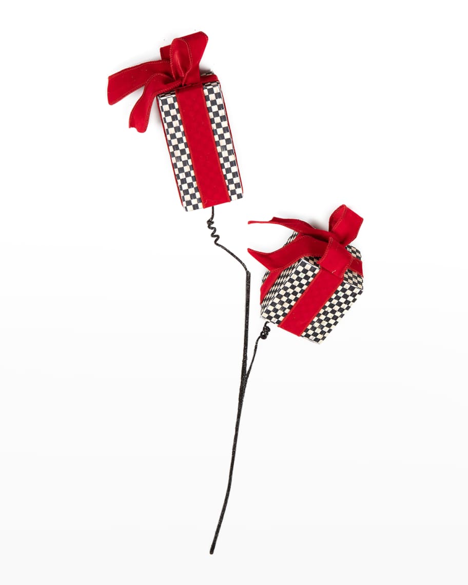MacKenzie-Childs 21" Courtly Check Gift Box Pick | Horchow