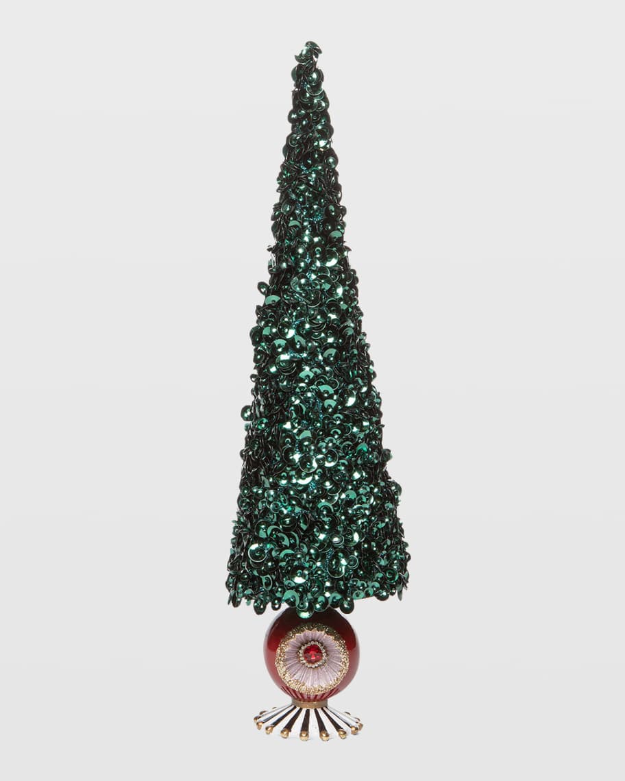 MacKenzie-Childs 15.25" Christmas Magic Sequin Tree | Horchow