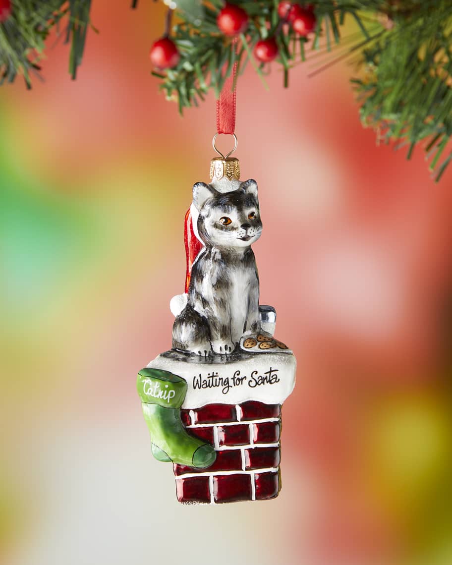 Joy To The World Collectibles Waiting For Santa Cat 3D Ornament | Horchow