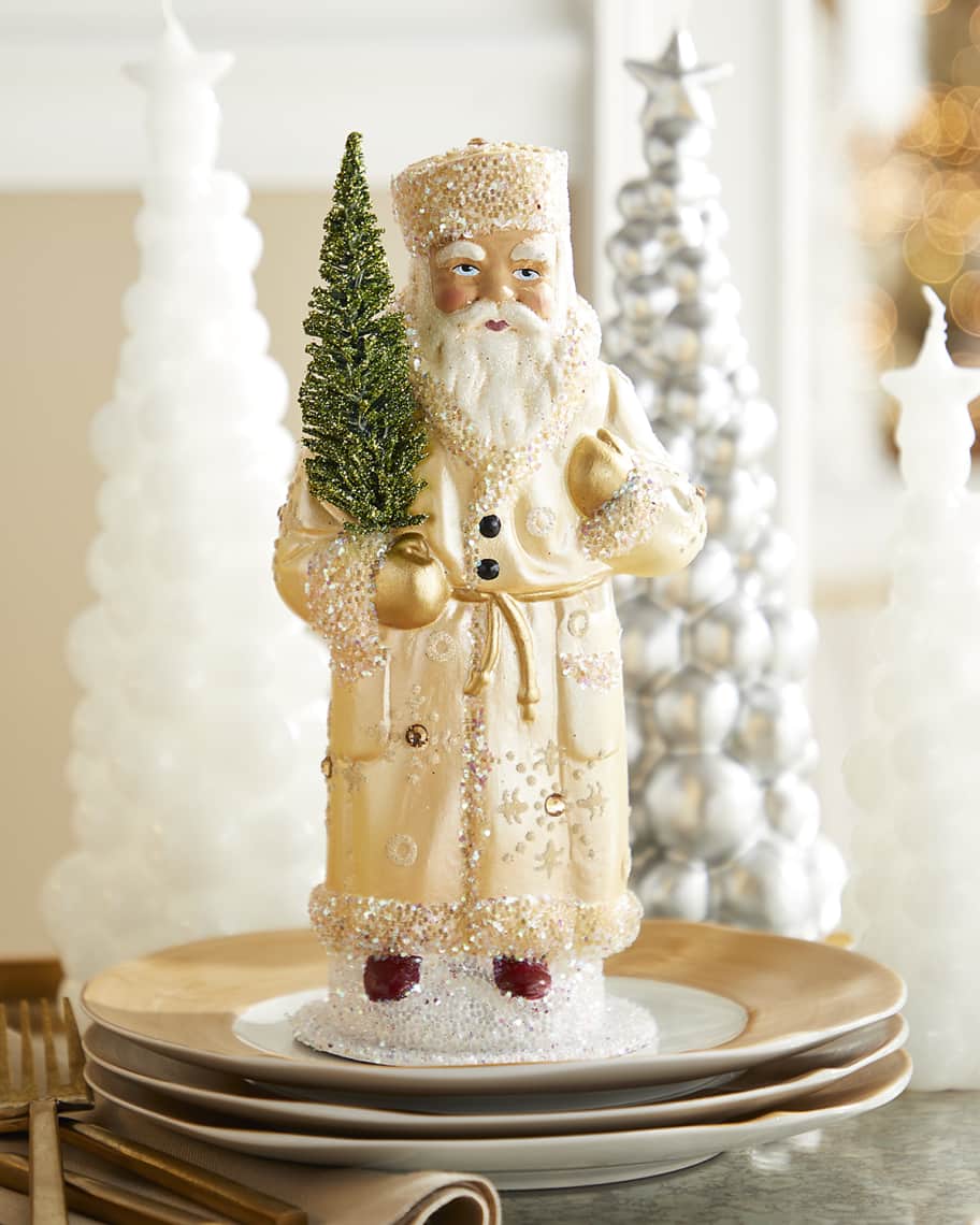 Neiman Marcus Crystal Snowflake Santa Figurine | Horchow