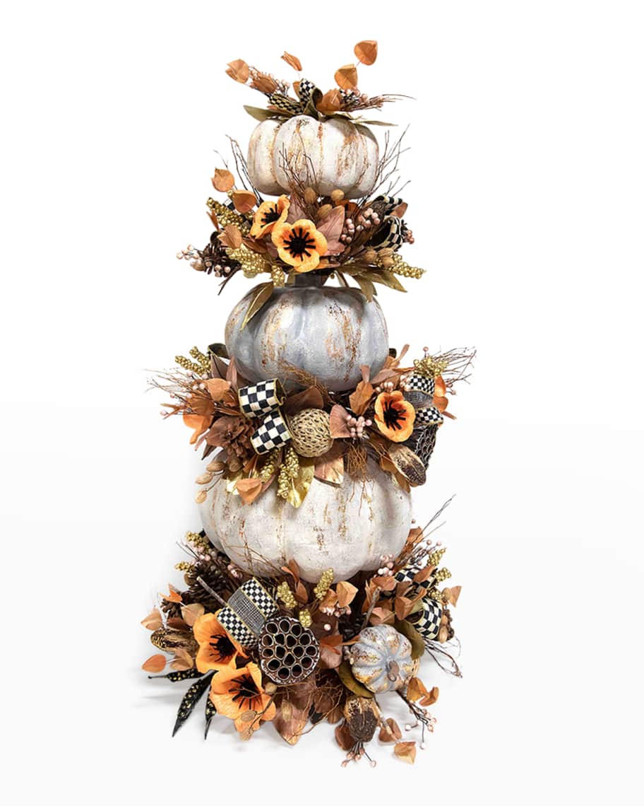 MacKenzie-Childs Autumn Frost Stacked Pumpkins | Horchow