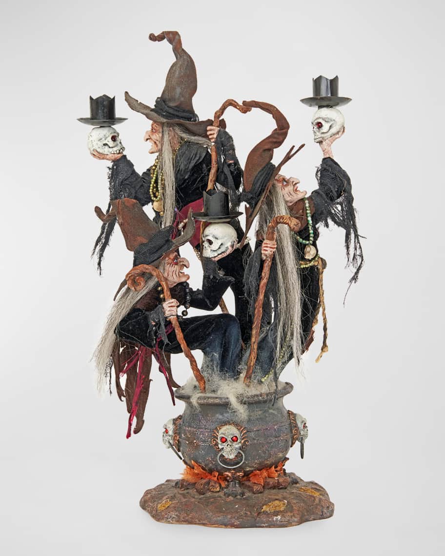 Katherine's Collection Three Witches Halloween Candelabra | Horchow