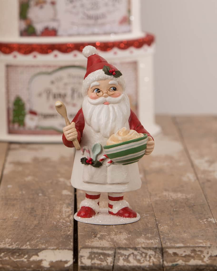 Bethany Lowe Sweet Tidings Baking Santa Christmas Figurine | Horchow