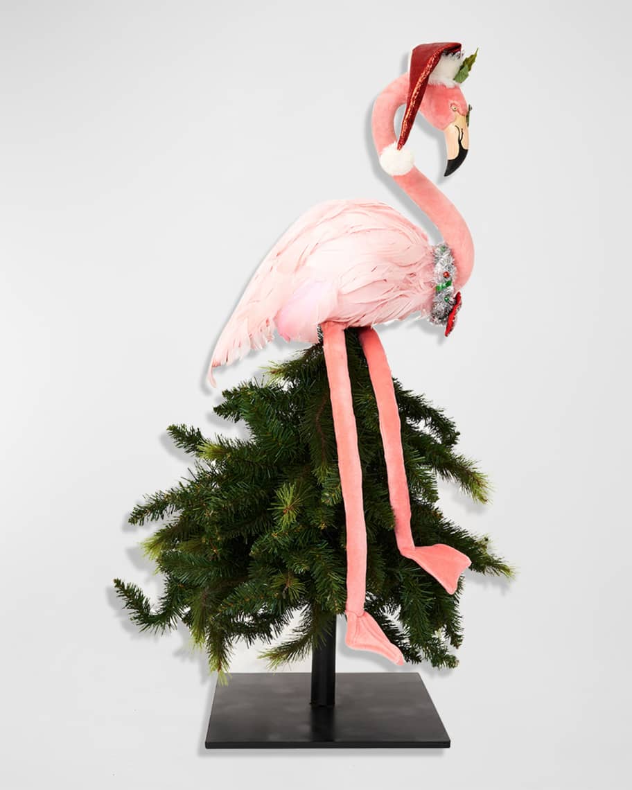 Katherine's Collection Kitschy Flamingo Tree Topper Handmade Christmas ...