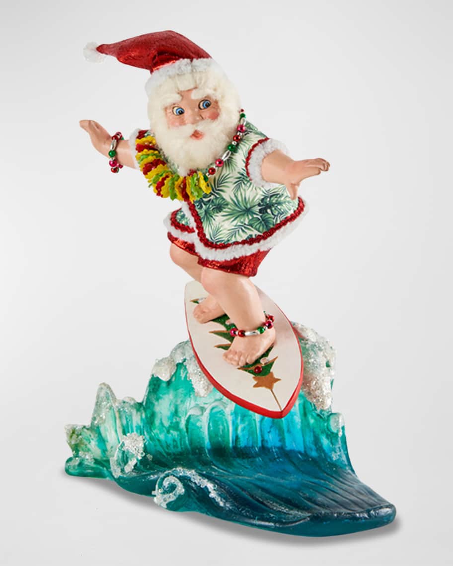Katherine's Collection Surfing Santa Handmade Christmas Decoration ...