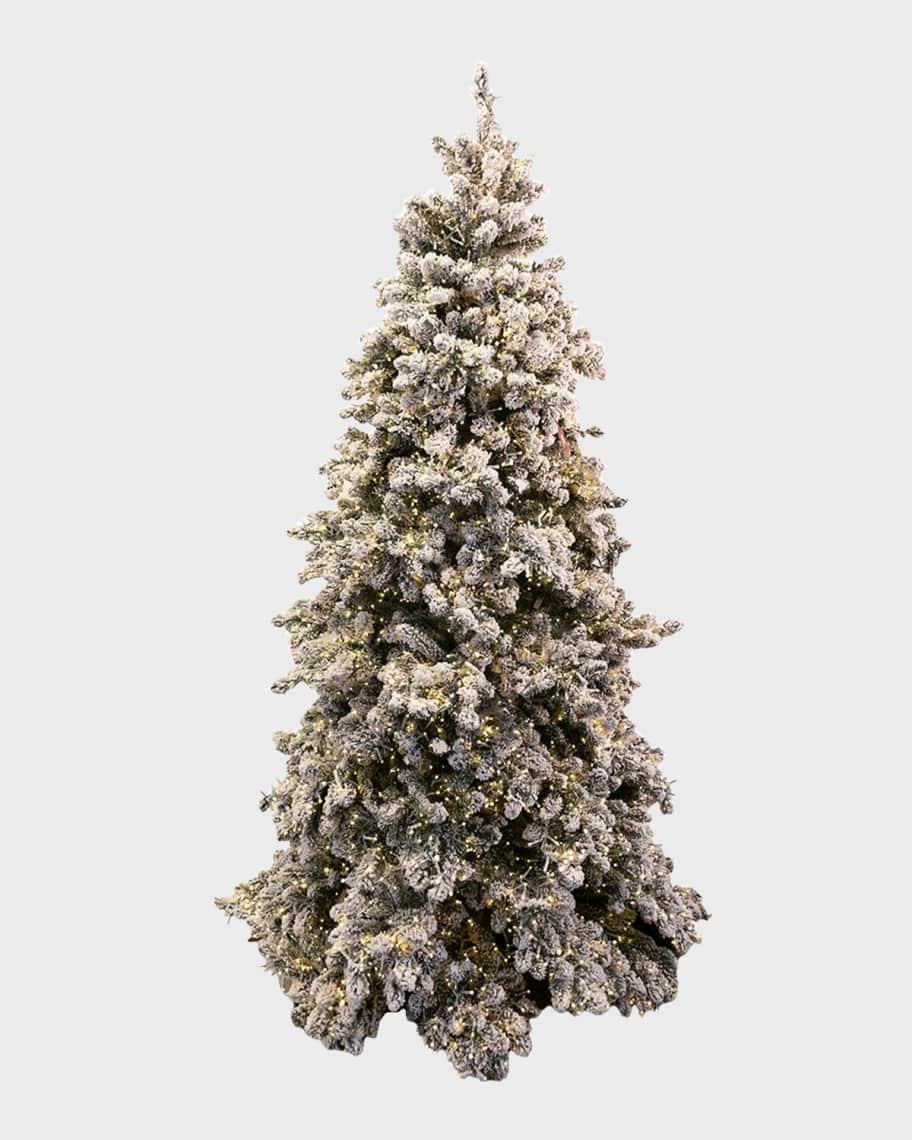 Barcana Snowy Royal Majestic Pine Pre-Lit Christmas Tree w/ Cluster ...