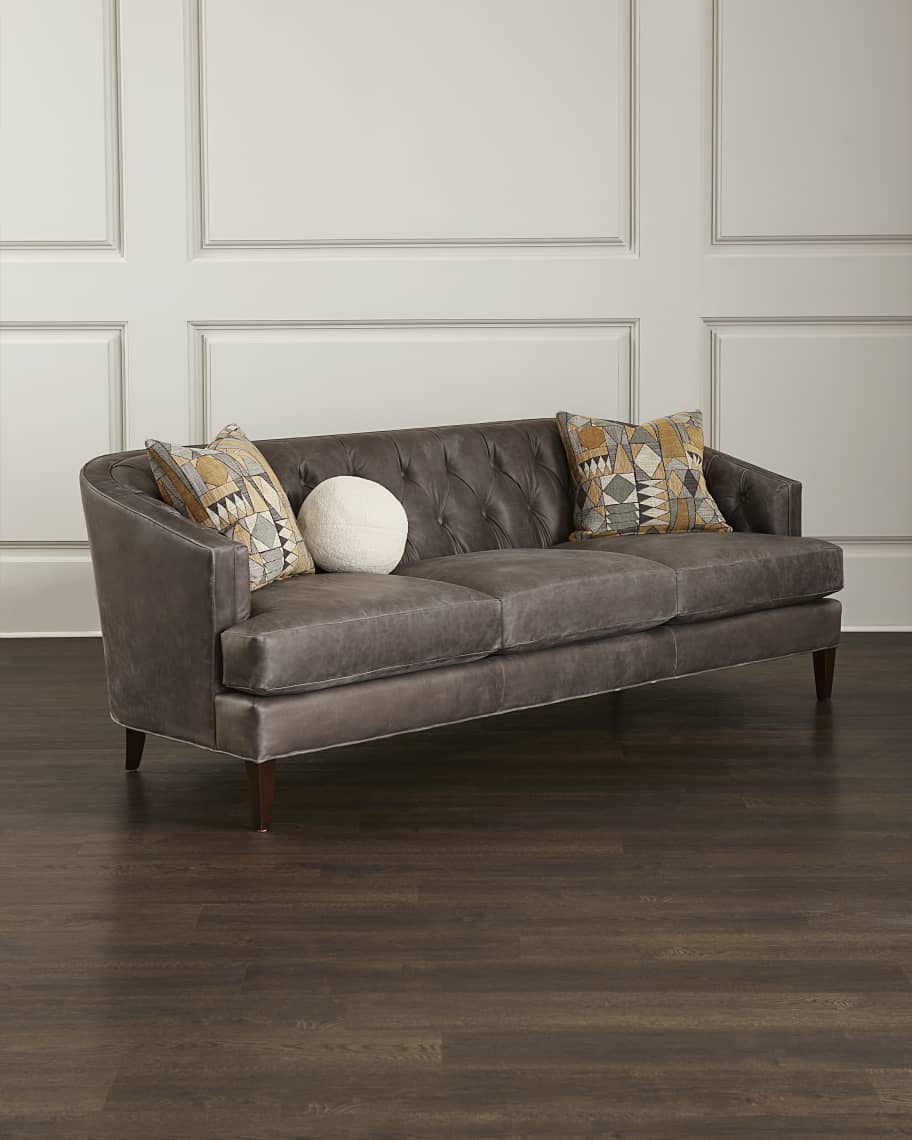 tufted leather sofa
