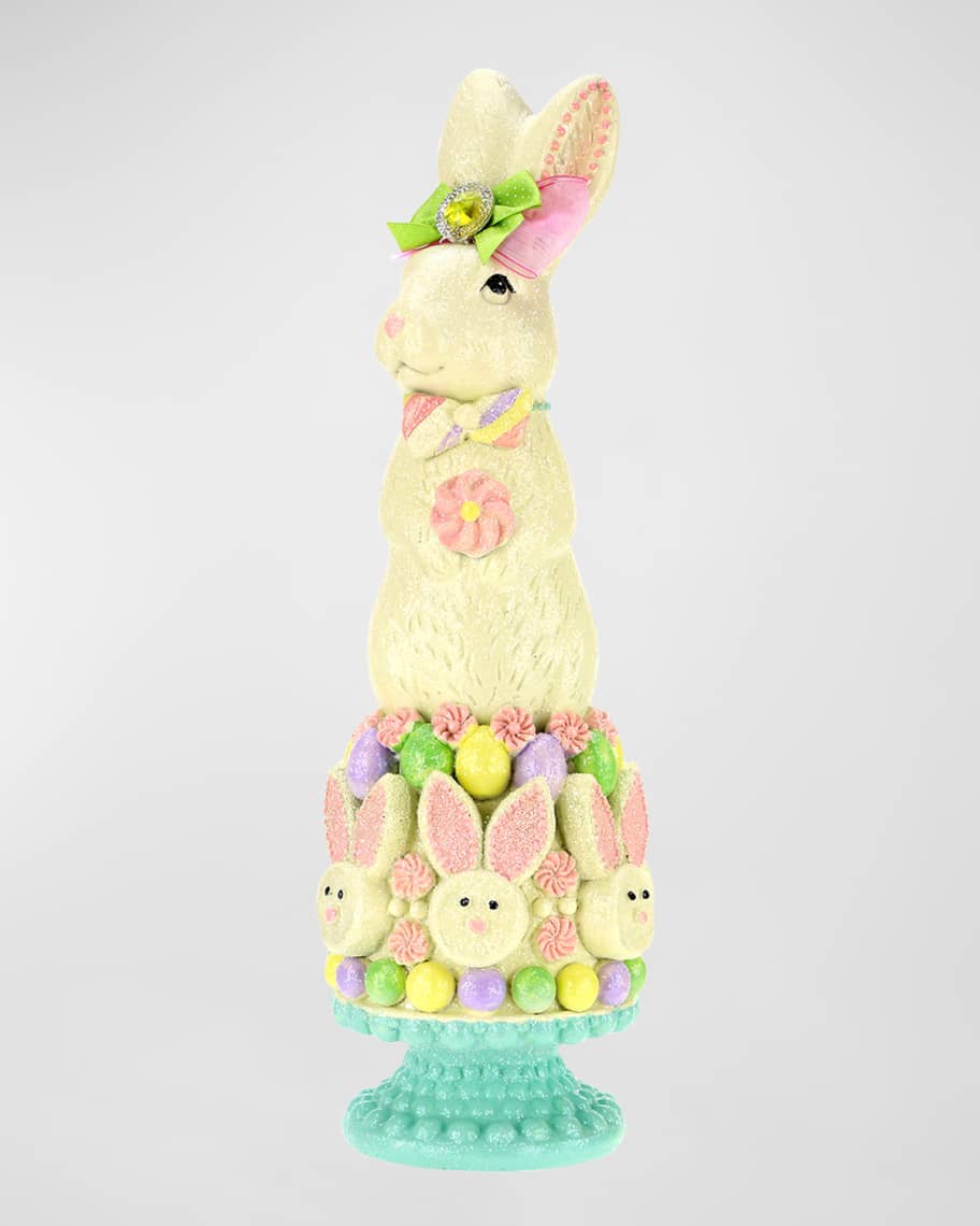 Mark Roberts Jeweled Glittered Rabbit Finial - 13" | Horchow