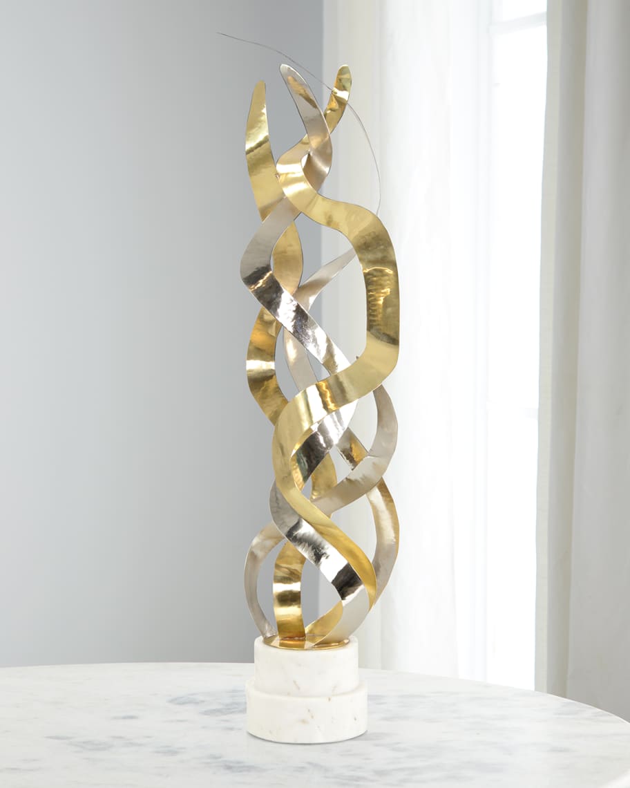 John-Richard Collection Brass and Silver Swirling Ribbons John-Richard Collection Brass and Silver Swirling Ribbons