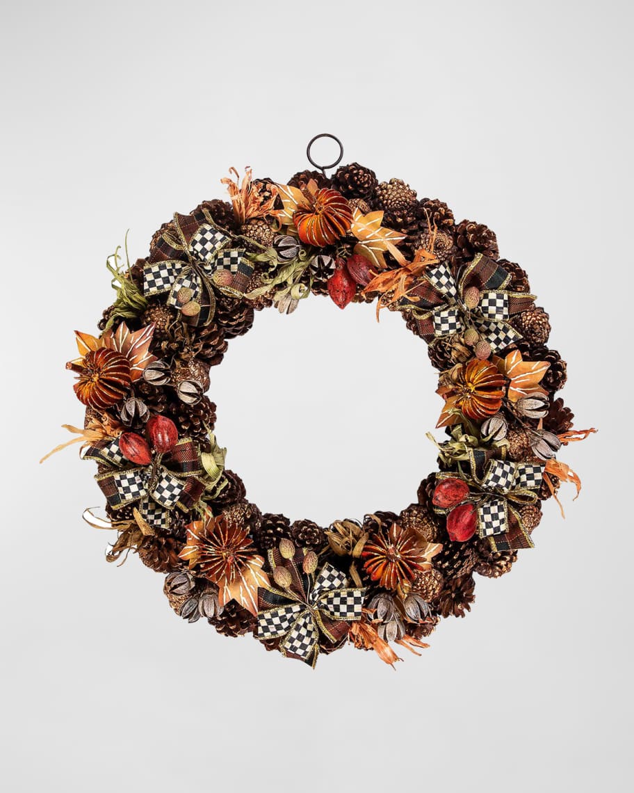 MacKenzie-Childs Fall On The Farm Pinecone Wreath | Horchow