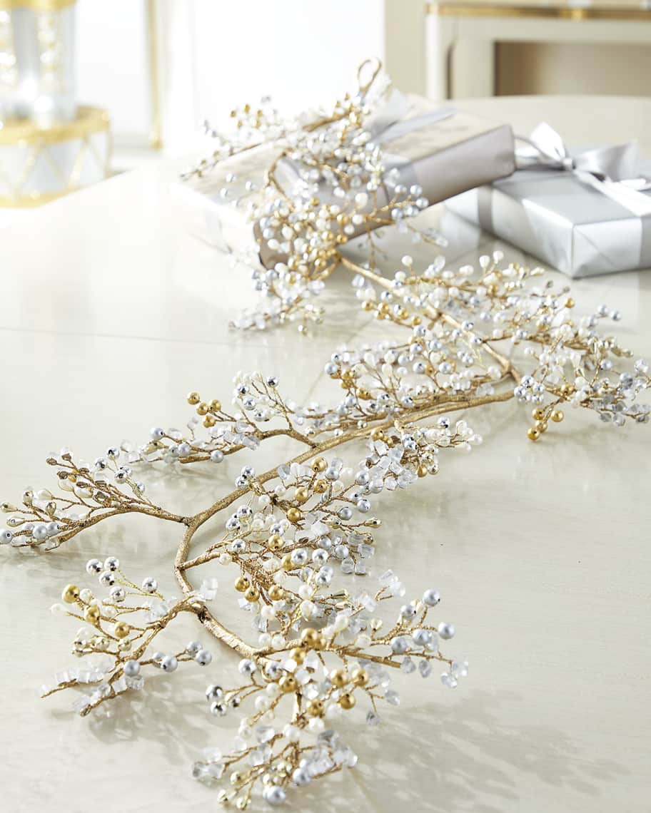 Neiman Marcus Silver & Gold Christmas Garland, 5' | Horchow