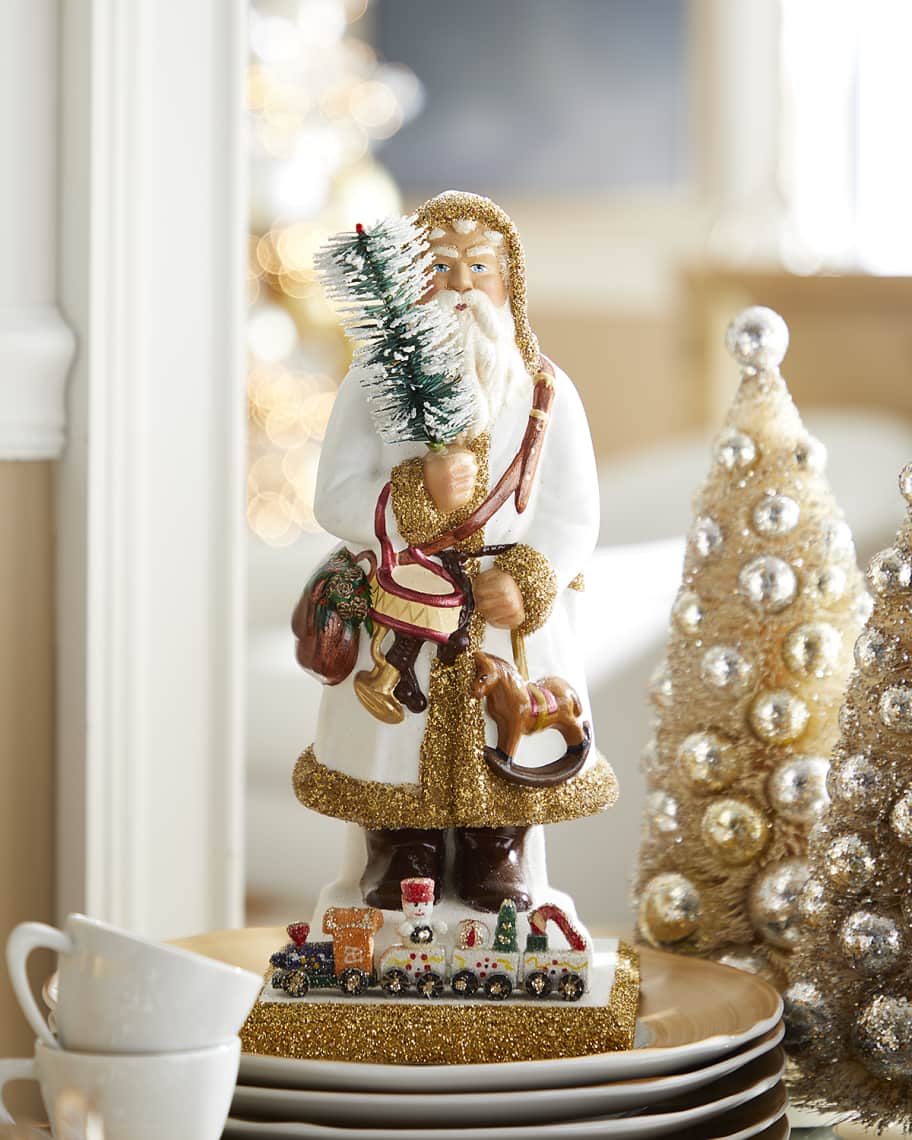 Neiman Marcus White Robe Santa Christmas Accent | Horchow