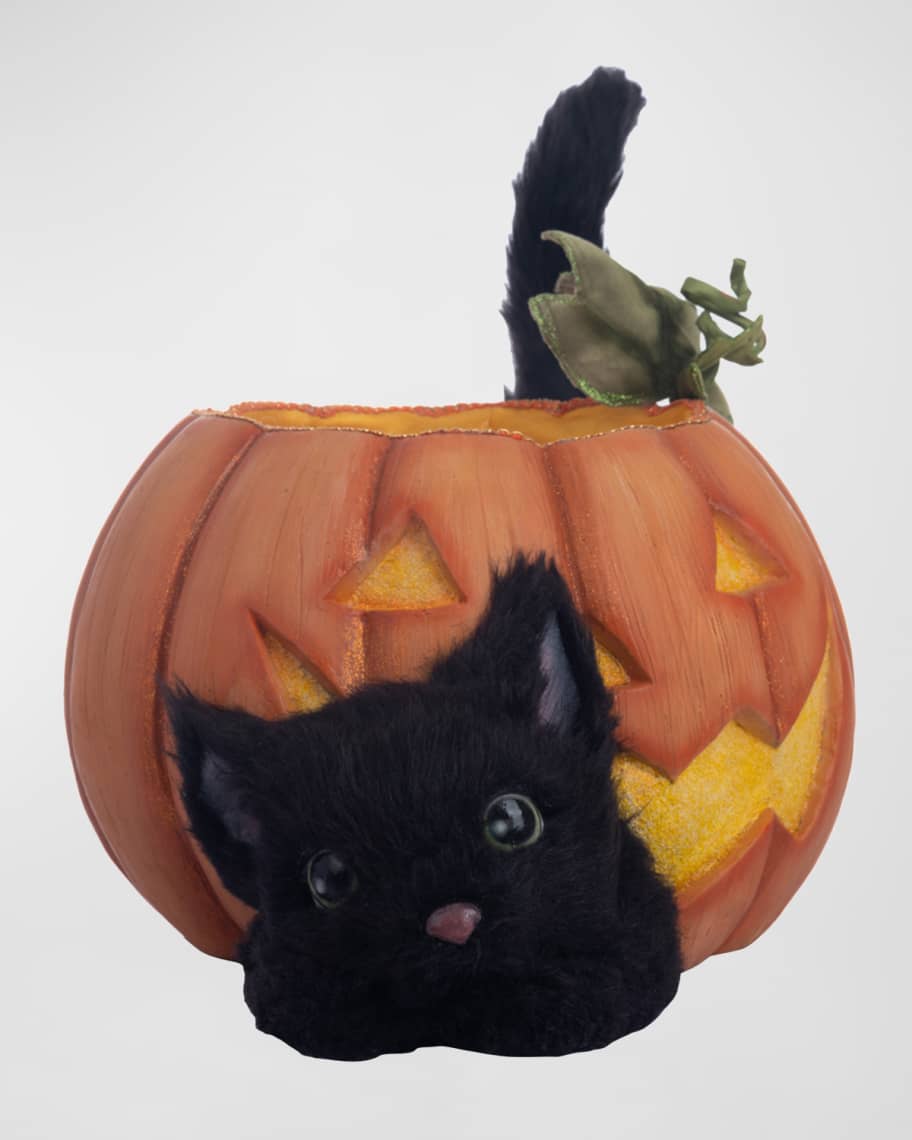 Katherine's Collection Halloween Hollow Cat in the Candy Bowl | Horchow