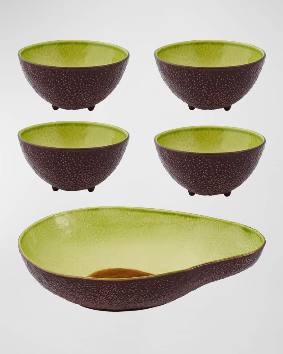 Bordallo Pinheiro Avocado 5-Piece Salad Serving Set | Horchow