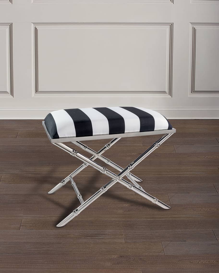 Port 68 Lauderdale Nickel Striped Bench | Horchow
